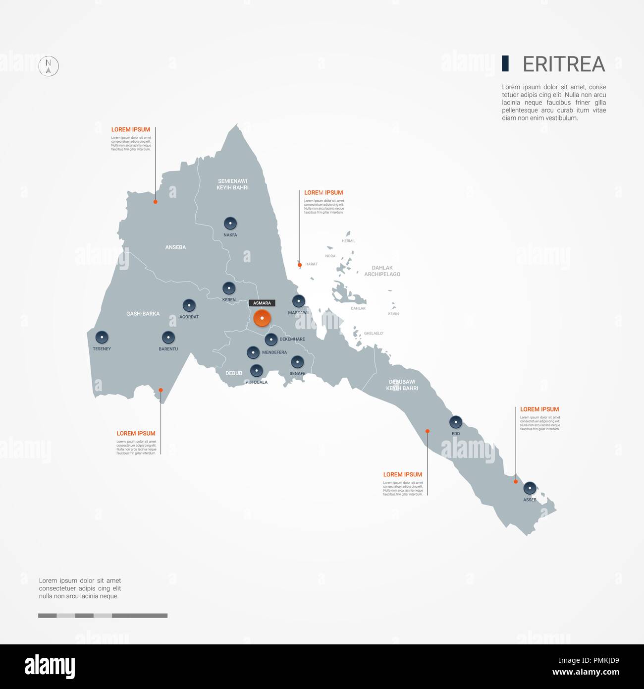 eritrea map with borders