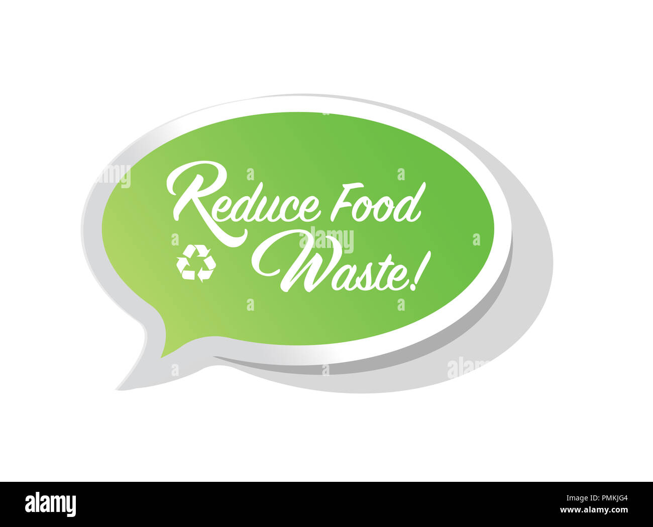 Reduce Food Waste bright message bubble isolated over a white ...