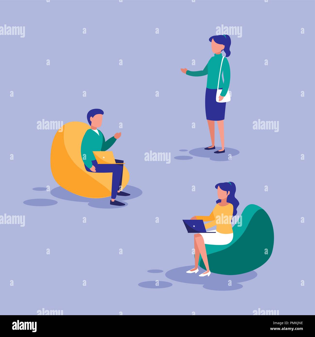 group of people with technology vector illustration design Stock Vector ...