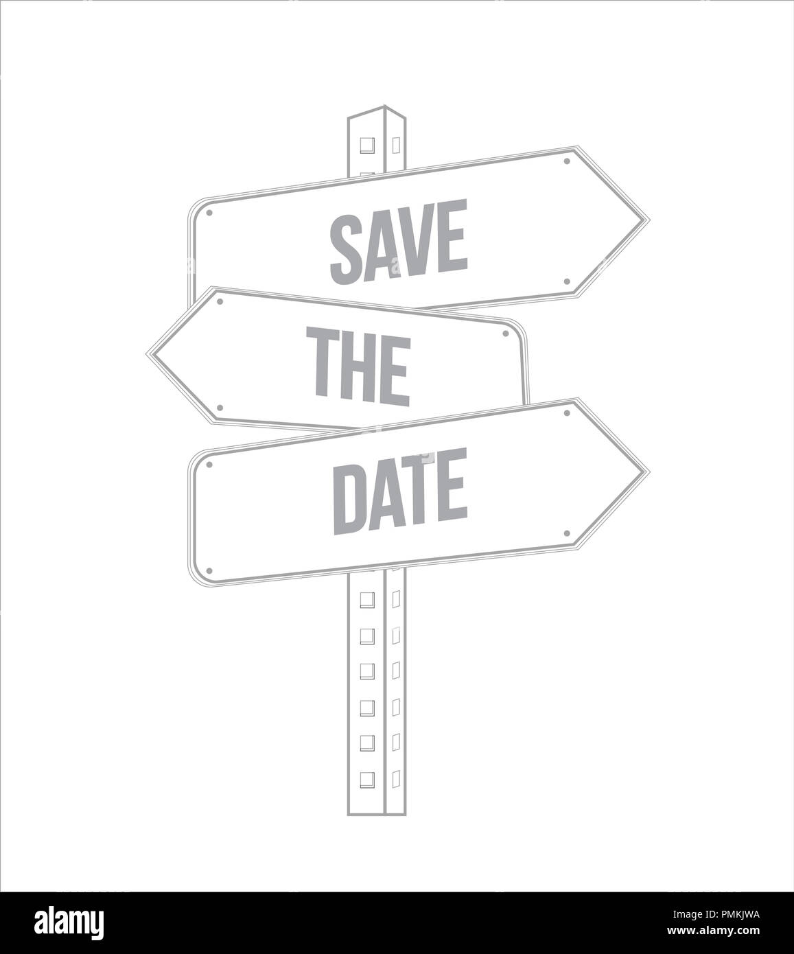 save the date multiple destination line street sign isolated over a ...