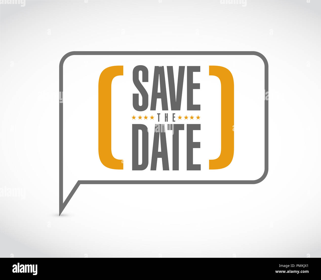 save the date message bubble isolated over a white background Stock ...