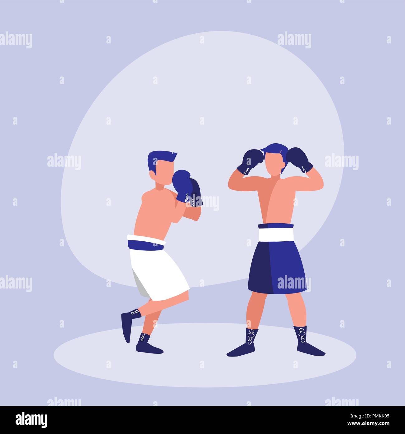 men practicing boxing avatar character r vector illustration design ...