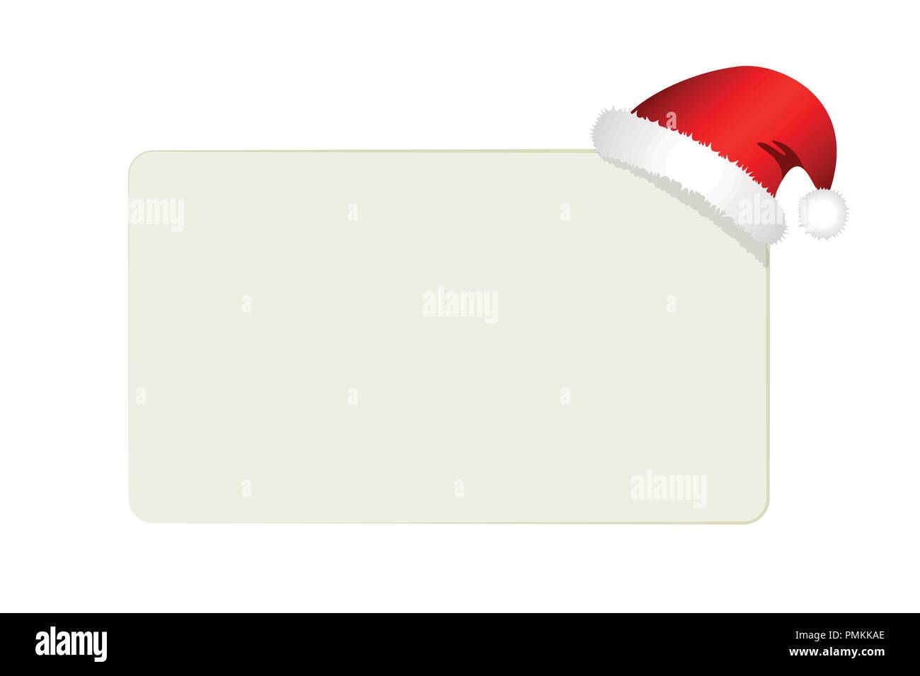 blank paper with red santa hat isolated on white background vector ...