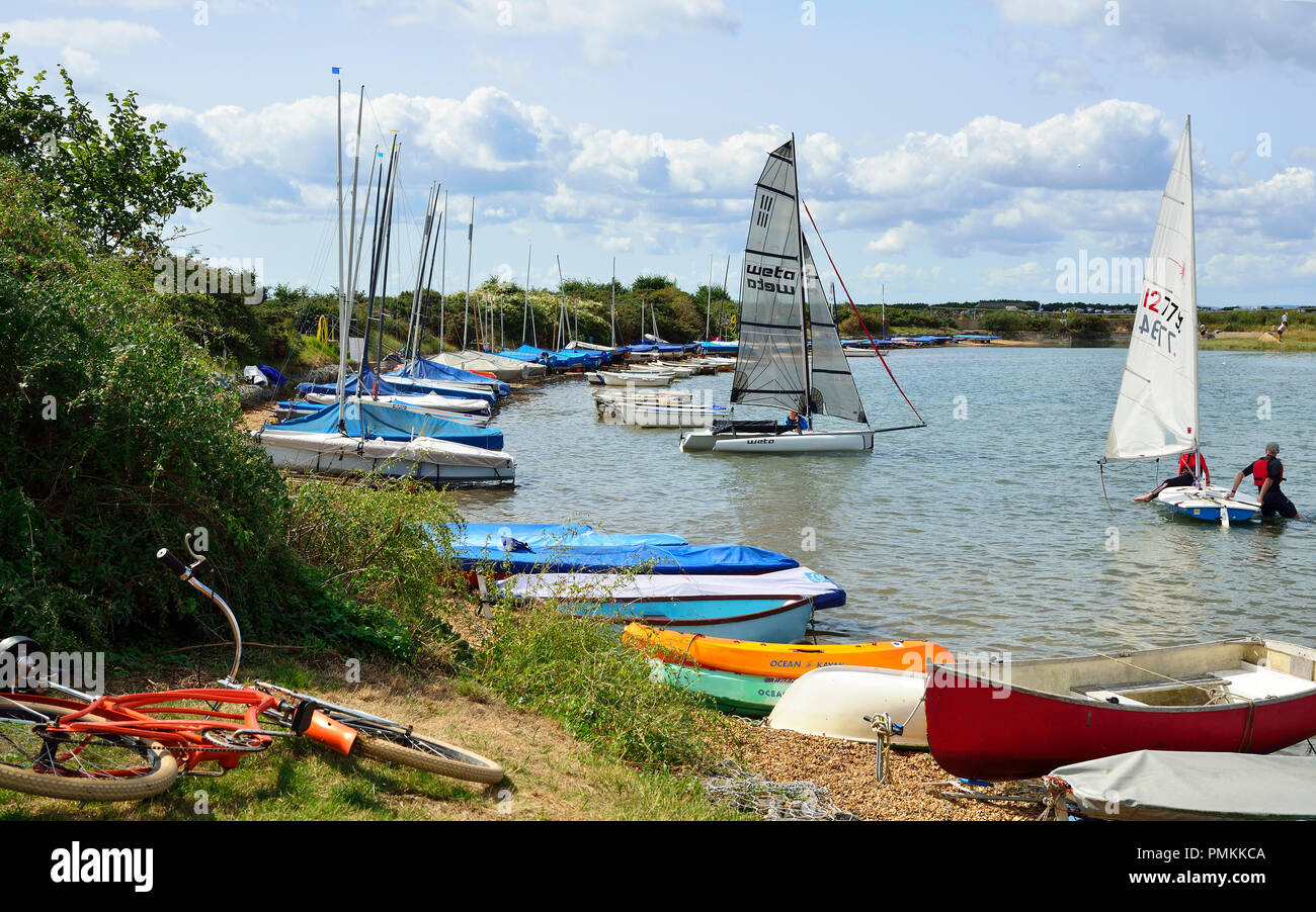 Boats setting off for a sail from West Wittering Sailing Club, West ...