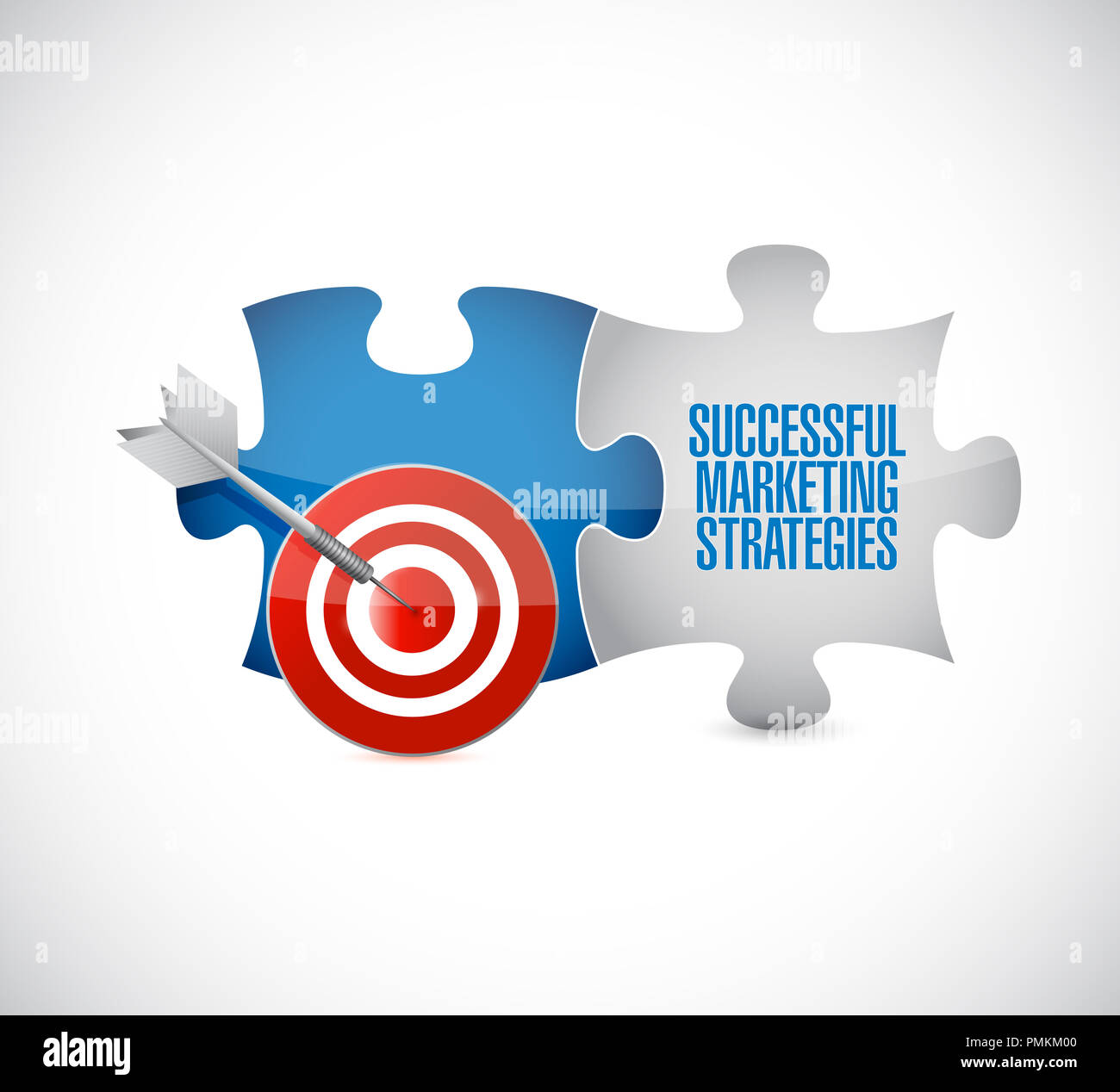 Successful marketing strategies target puzzle pieces message isolated ...