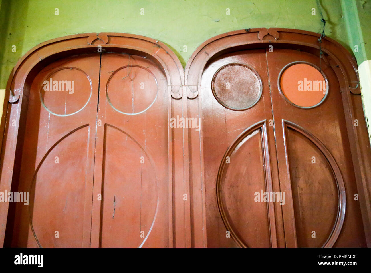 Two wooden double doors Stock Photo - Alamy