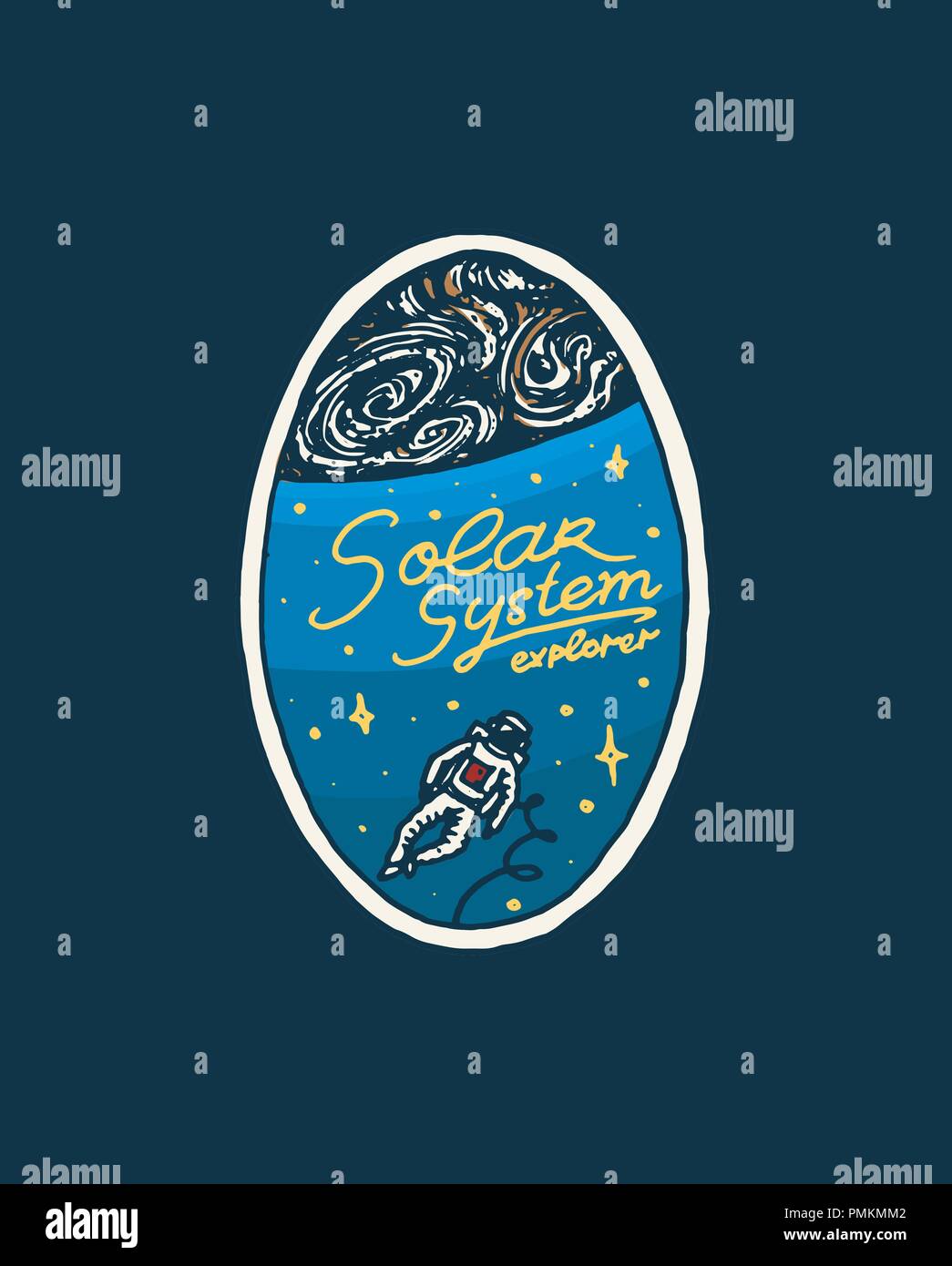 Vintage Space logo. Exploration of the astronomical galaxy. mission ...