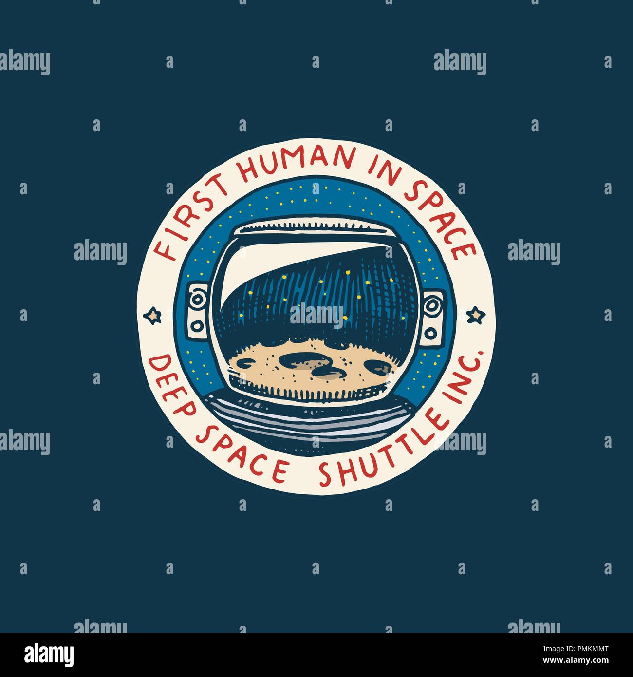Vintage Space logo. Exploration of the astronomical galaxy. mission ...