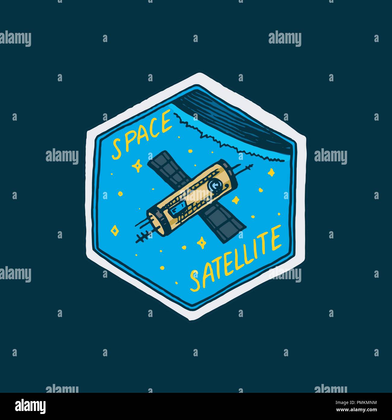 Vintage Space logo. Exploration of the astronomical galaxy. mission ...
