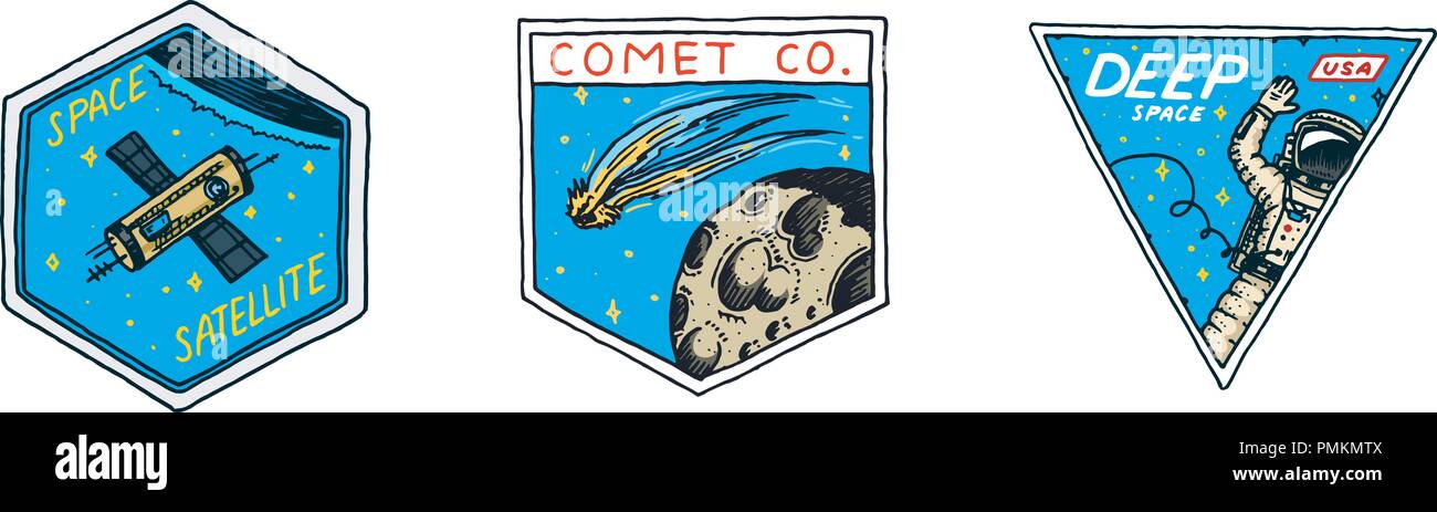 Vintage Space logo. Exploration of the astronomical galaxy. mission ...
