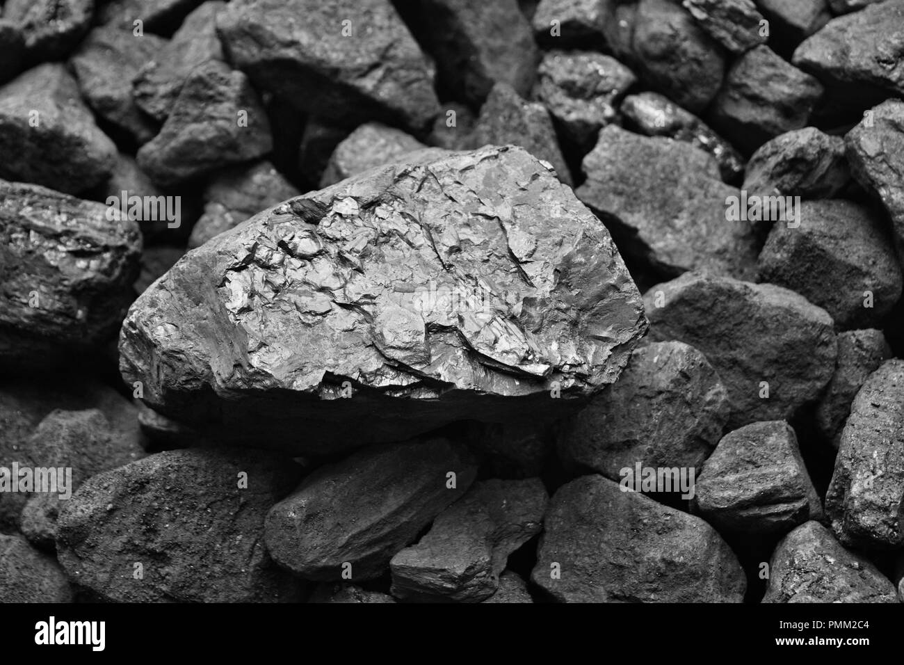 A heap of black natural coal, photo of coal mine background, texture ...