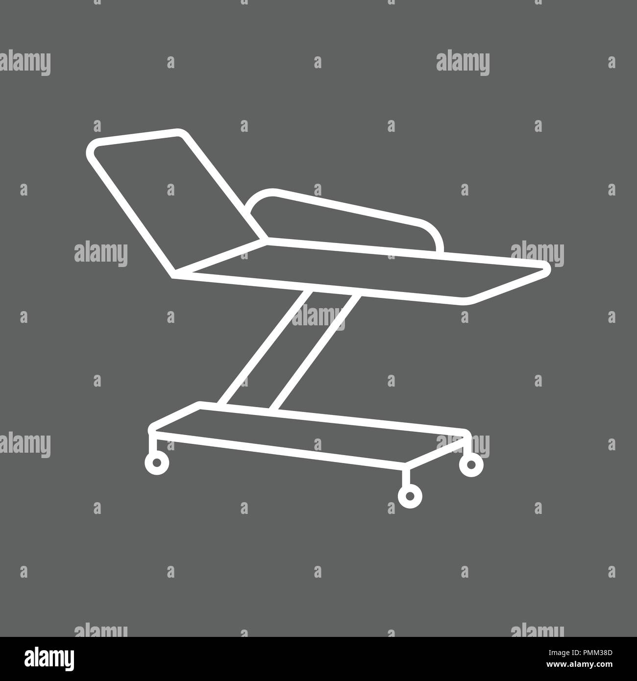 Thin line hospital bed icon - medical bed vector white Stock Vector ...