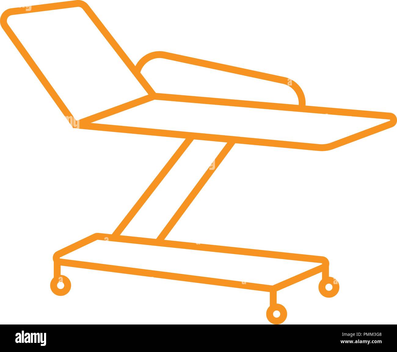 Thin line hospital bed icon - medical bed vector orange Stock Vector ...