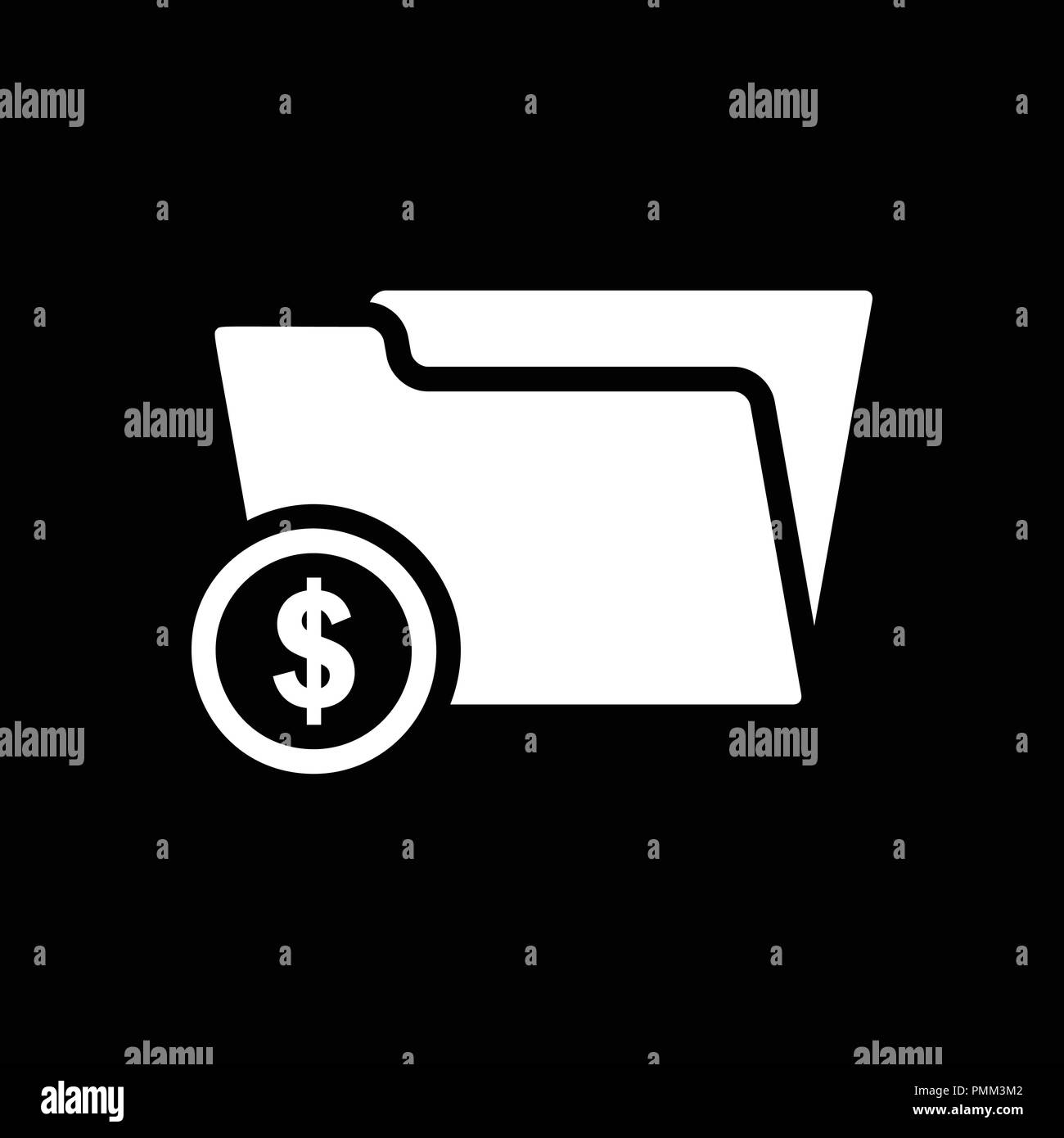 Dollar folder vector icon - Financial Folder simple icon white Stock ...