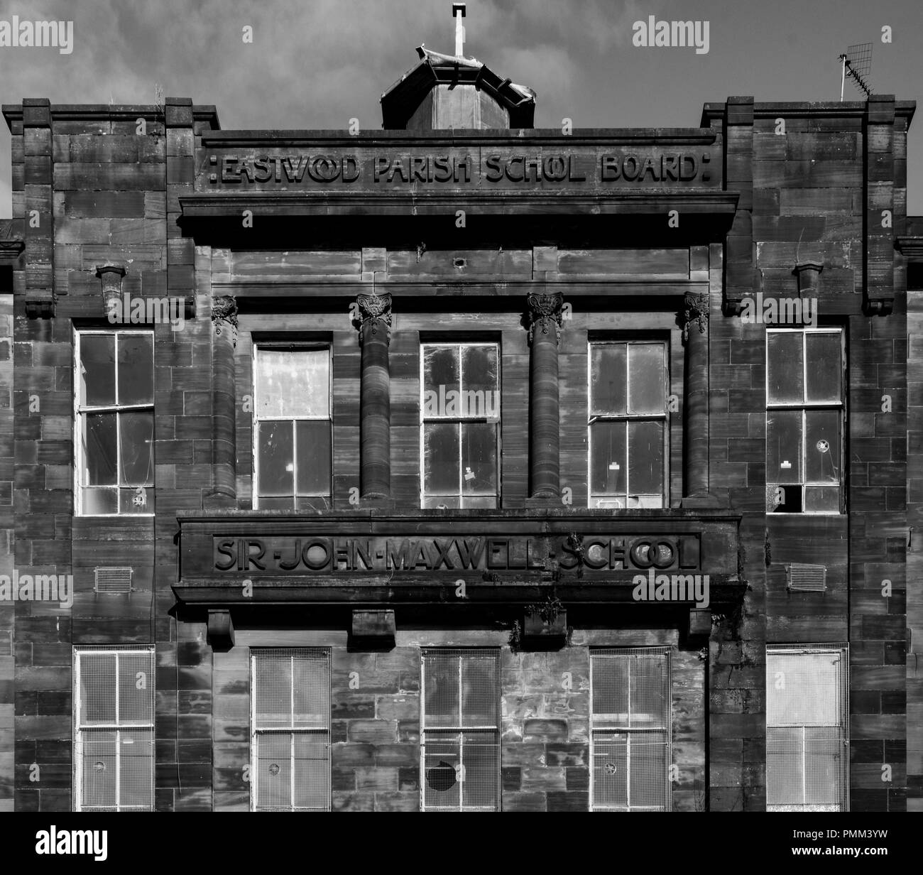 Sir John Maxwell Primary School Sign and Date in Pollokshaws. GLASGOW ...