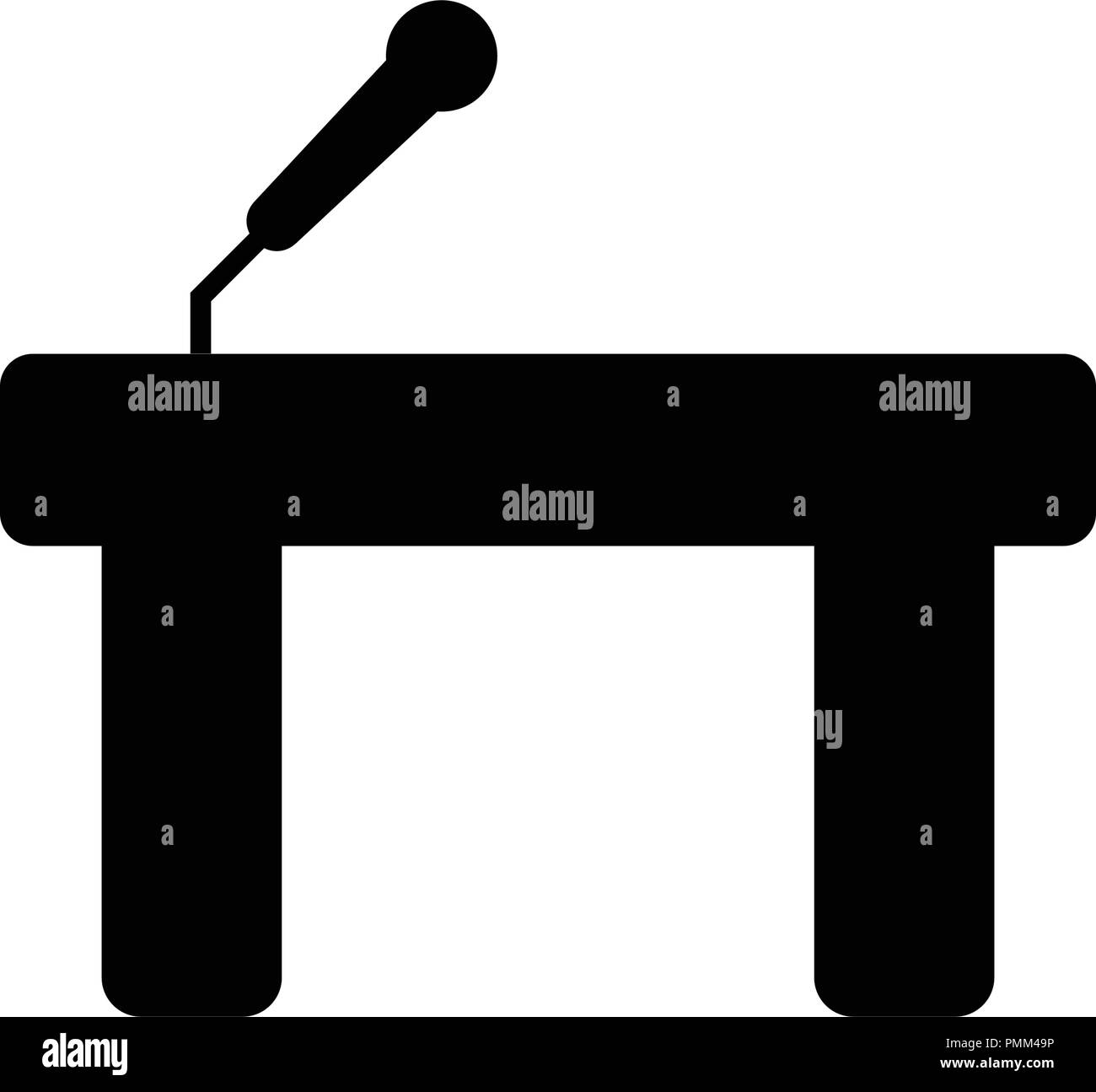 Microphone with table icon black Stock Vector Image & Art - Alamy