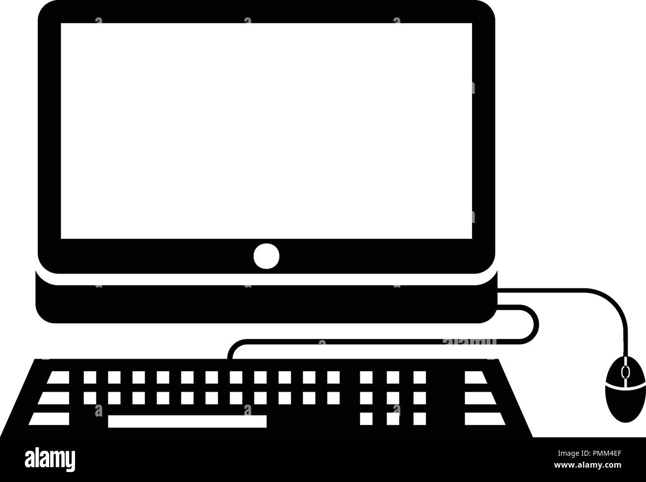 Office computer icon vector black Stock Vector Image & Art - Alamy