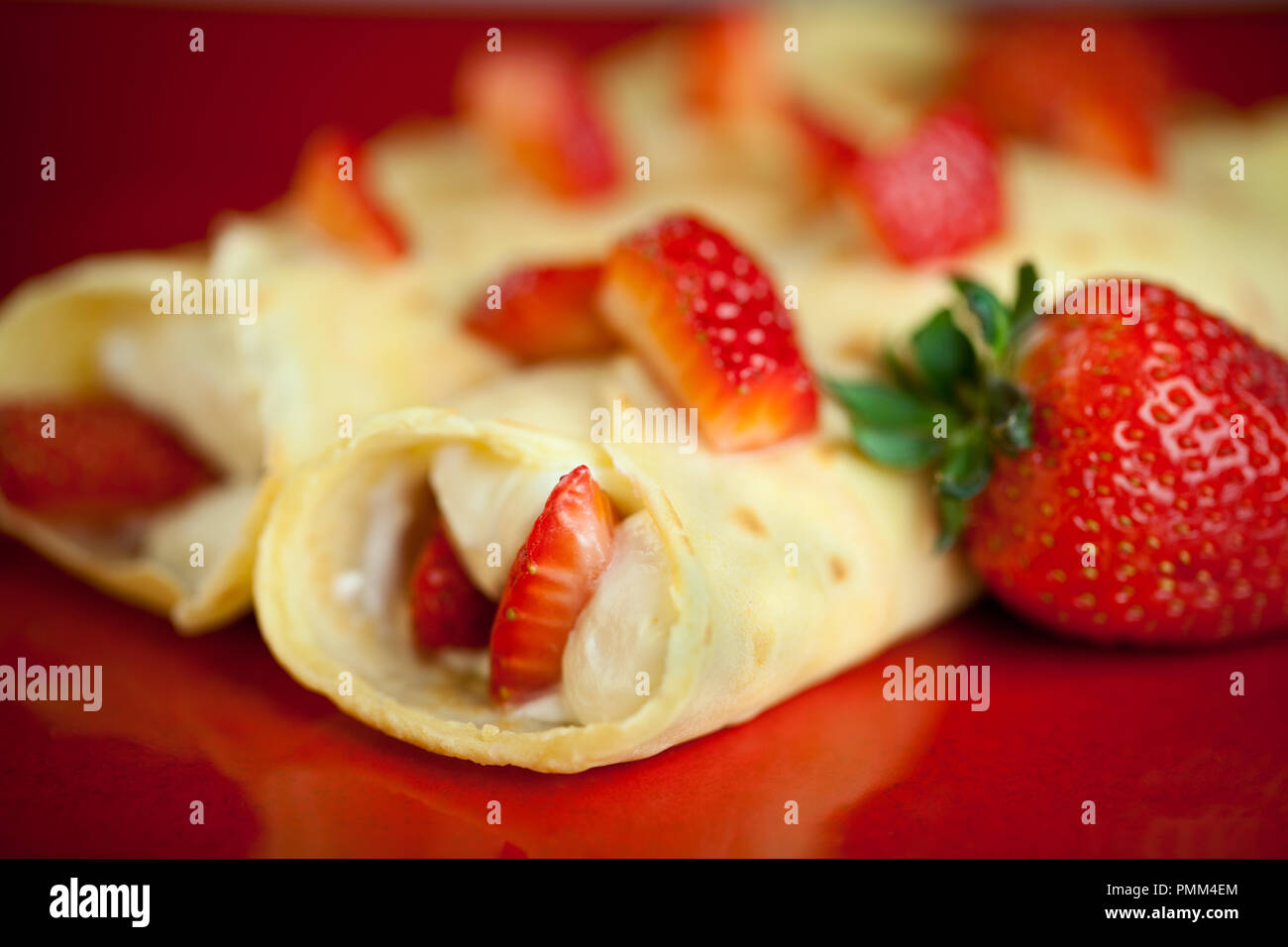Delicious whipped cream crepe hi-res stock photography and images - Alamy
