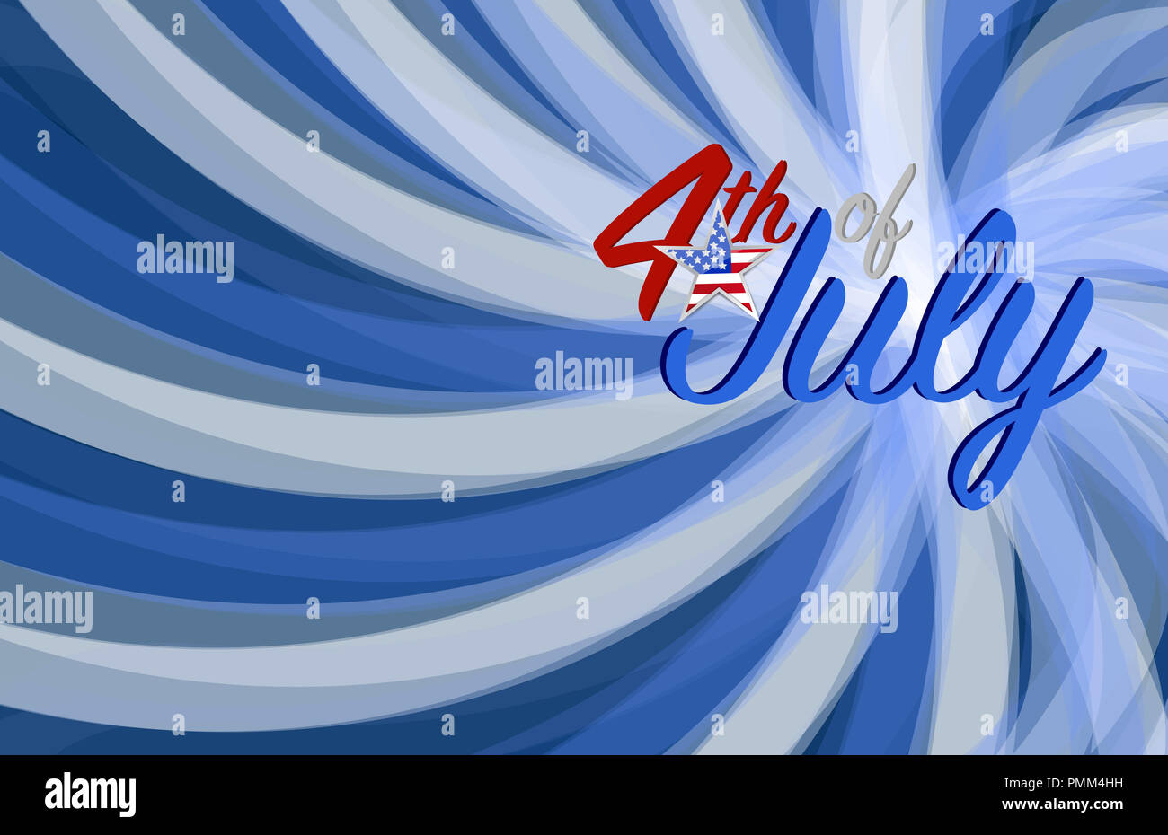 4th of july sign. Vector Illustration. isolated over blue wave ...