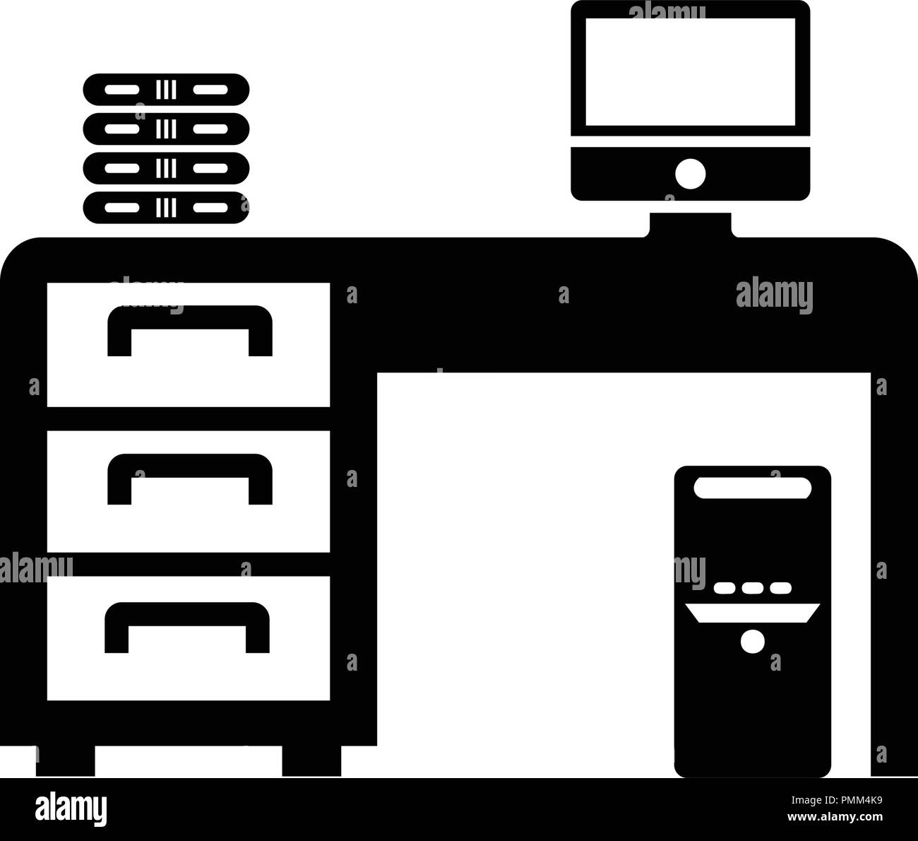 Office workplace icon design vector black Stock Vector Image & Art - Alamy