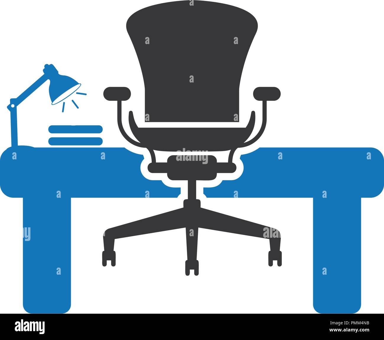 Office workplace icon vector blue Stock Vector Image & Art - Alamy