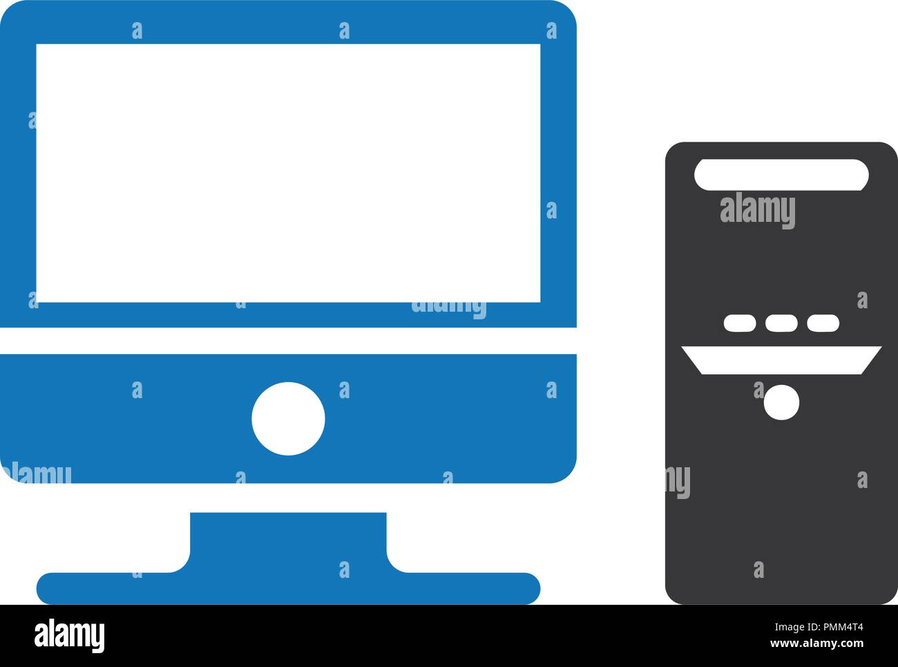 Computer icon vector blue Stock Vector Image & Art - Alamy