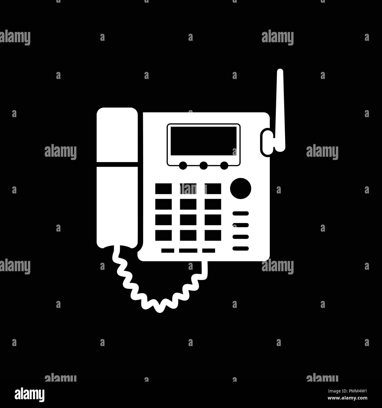 Office telephone icon vector sign symbol white Stock Vector Image & Art ...