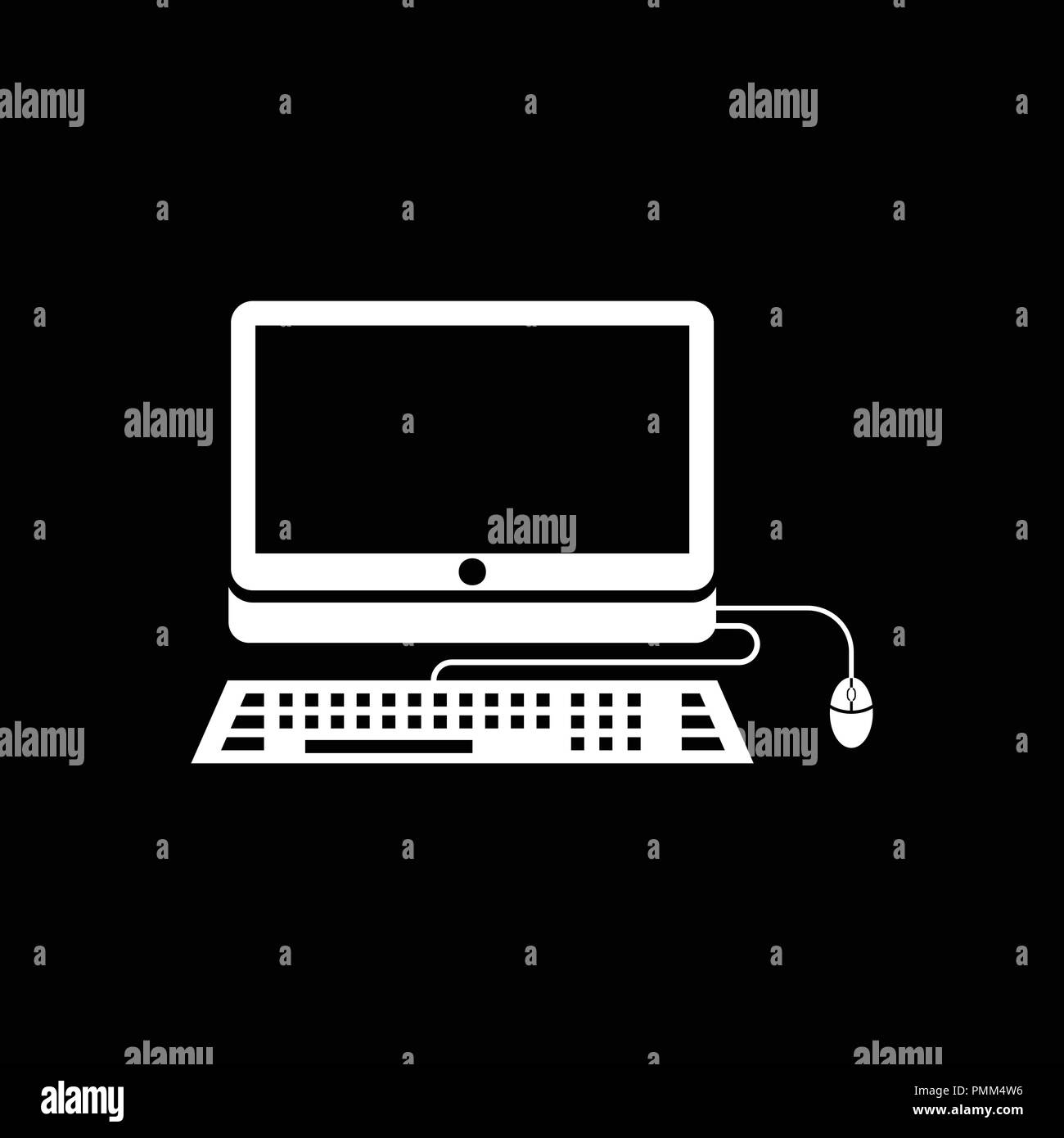 Office computer icon vector white Stock Vector Image & Art - Alamy