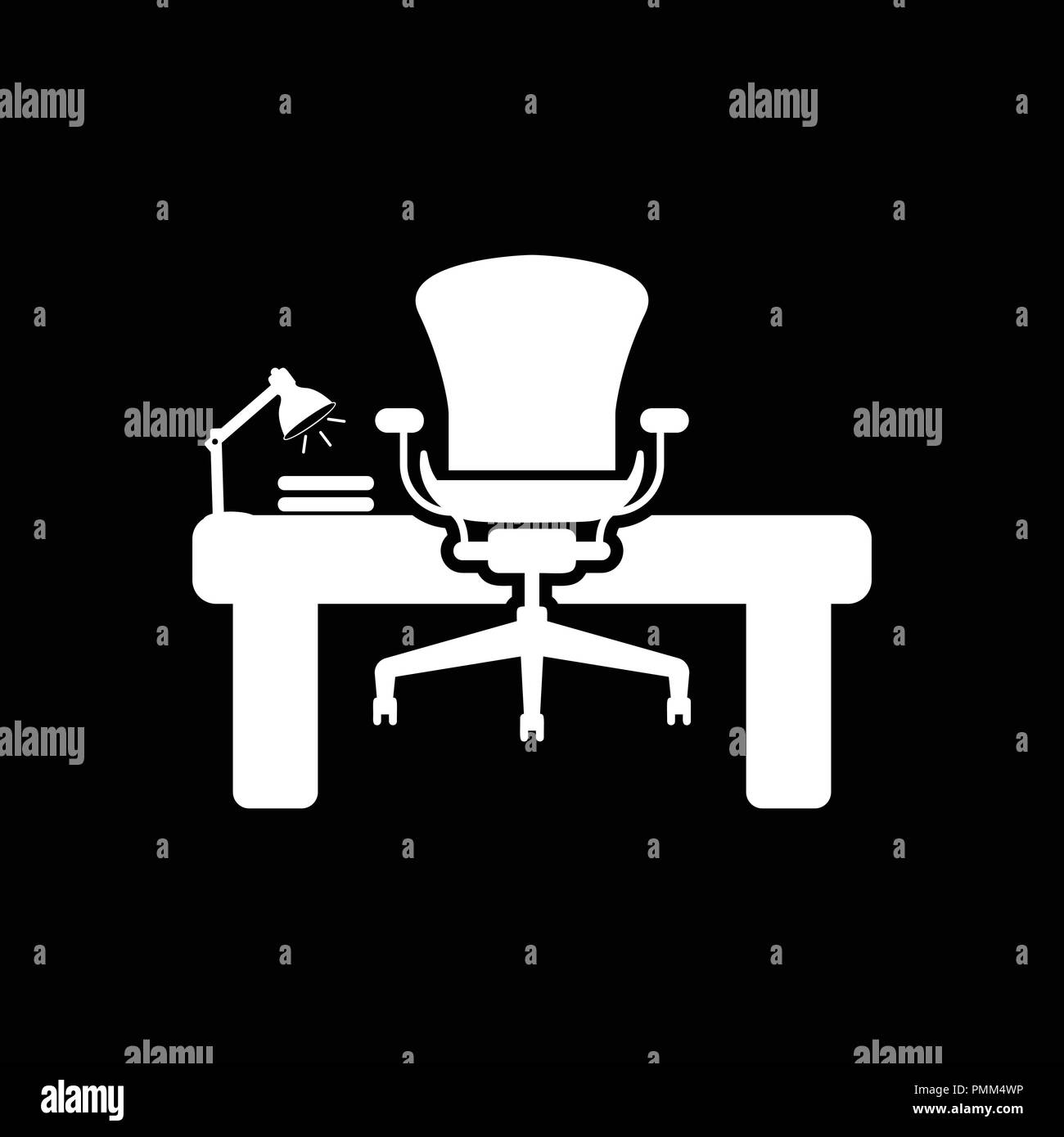 Office workplace icon vector white Stock Vector Image & Art - Alamy