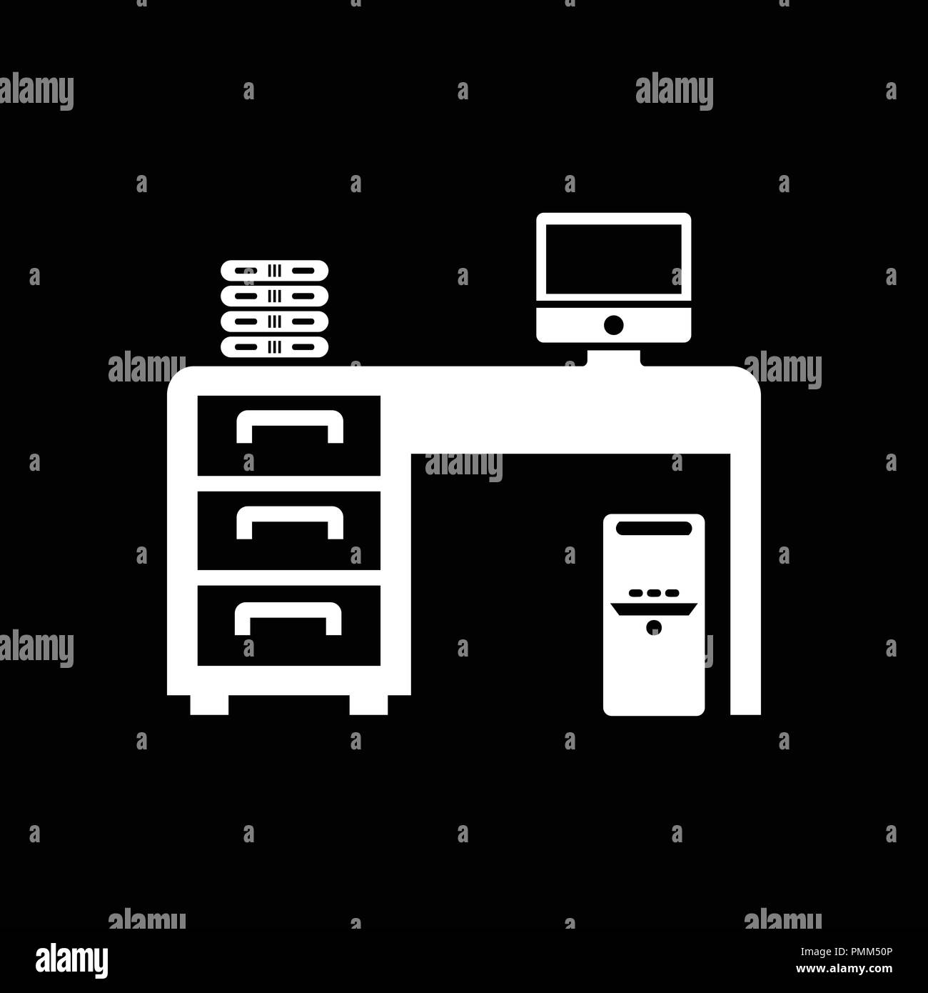 Workplace icon Black and White Stock Photos & Images - Alamy
