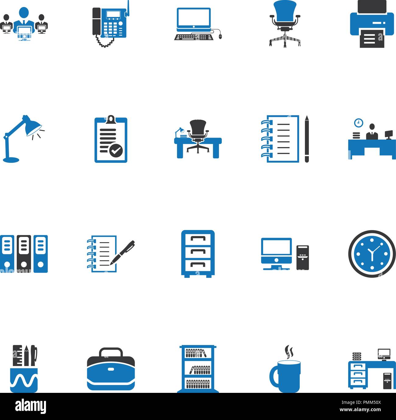 Office icons hi-res stock photography and images - Alamy