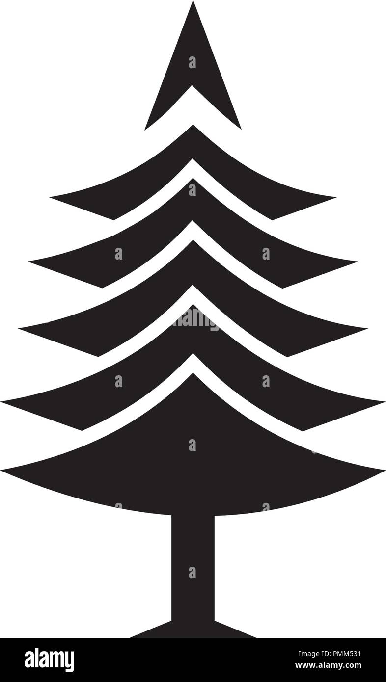Christmas trees icon, vector simple design - vector black Stock Vector ...