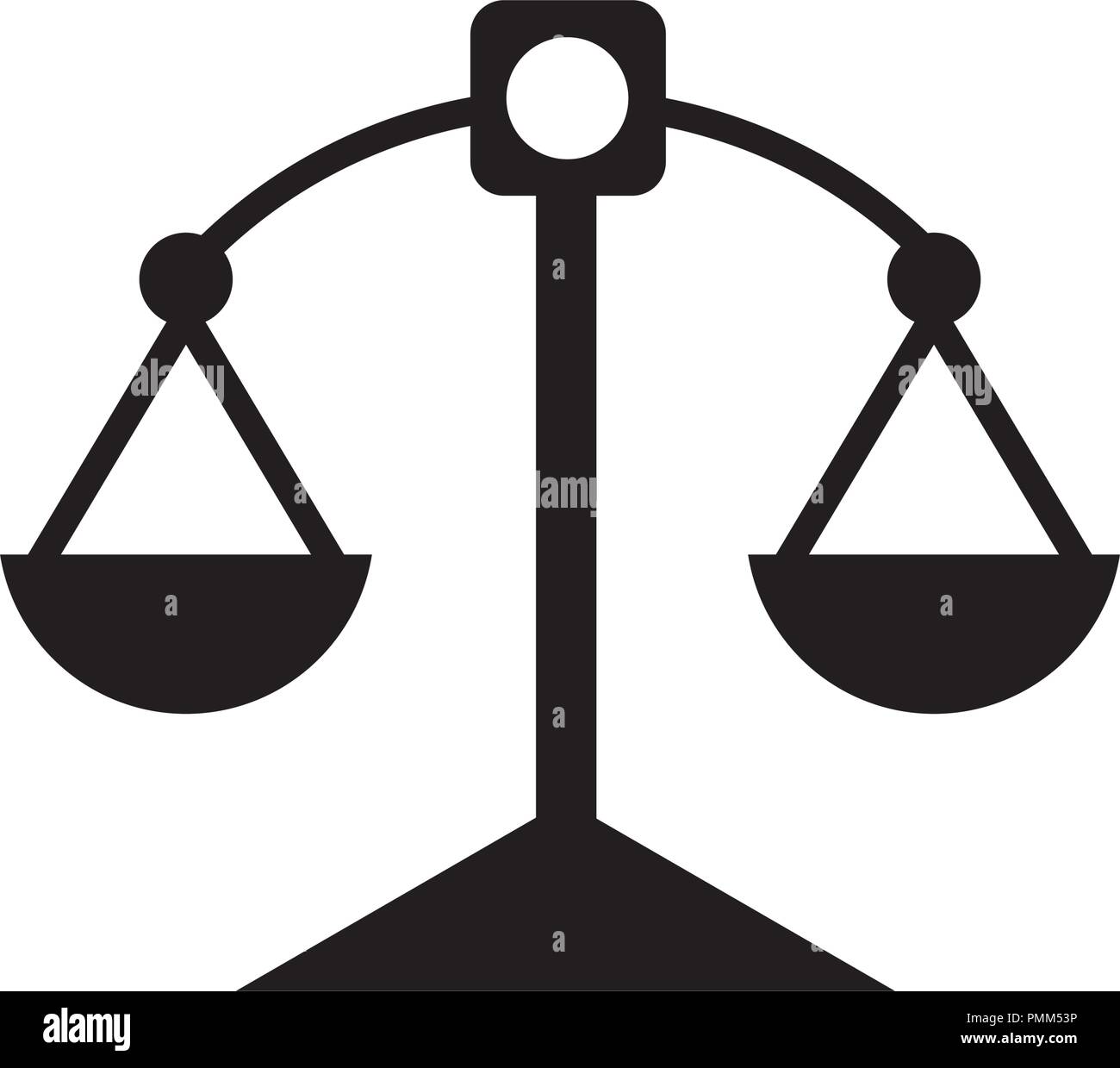 Justice scale icon black - on white background Stock Vector Image & Art ...
