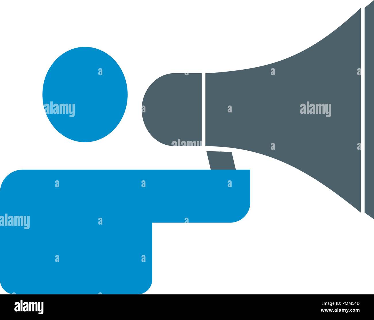 Men hand holding a mike icon - vector blue Stock Vector Image & Art - Alamy