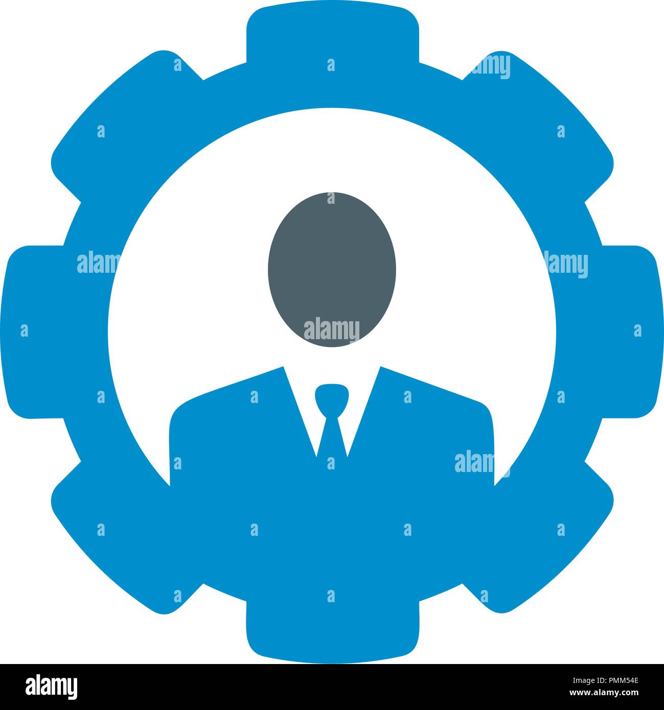 Setting sign with man icon - vector blue Stock Vector Image & Art - Alamy