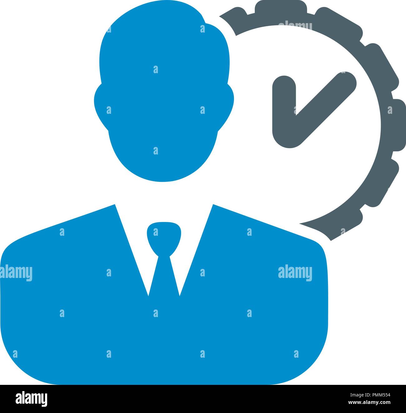 Time Management Icon - Business Concept with men - vector blue Stock ...