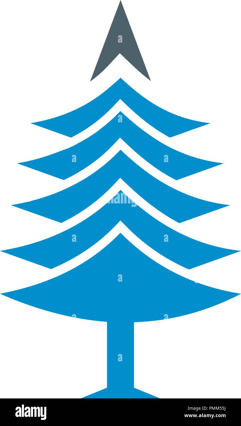 Christmas trees icon, vector simple design - vector blue Stock Vector ...