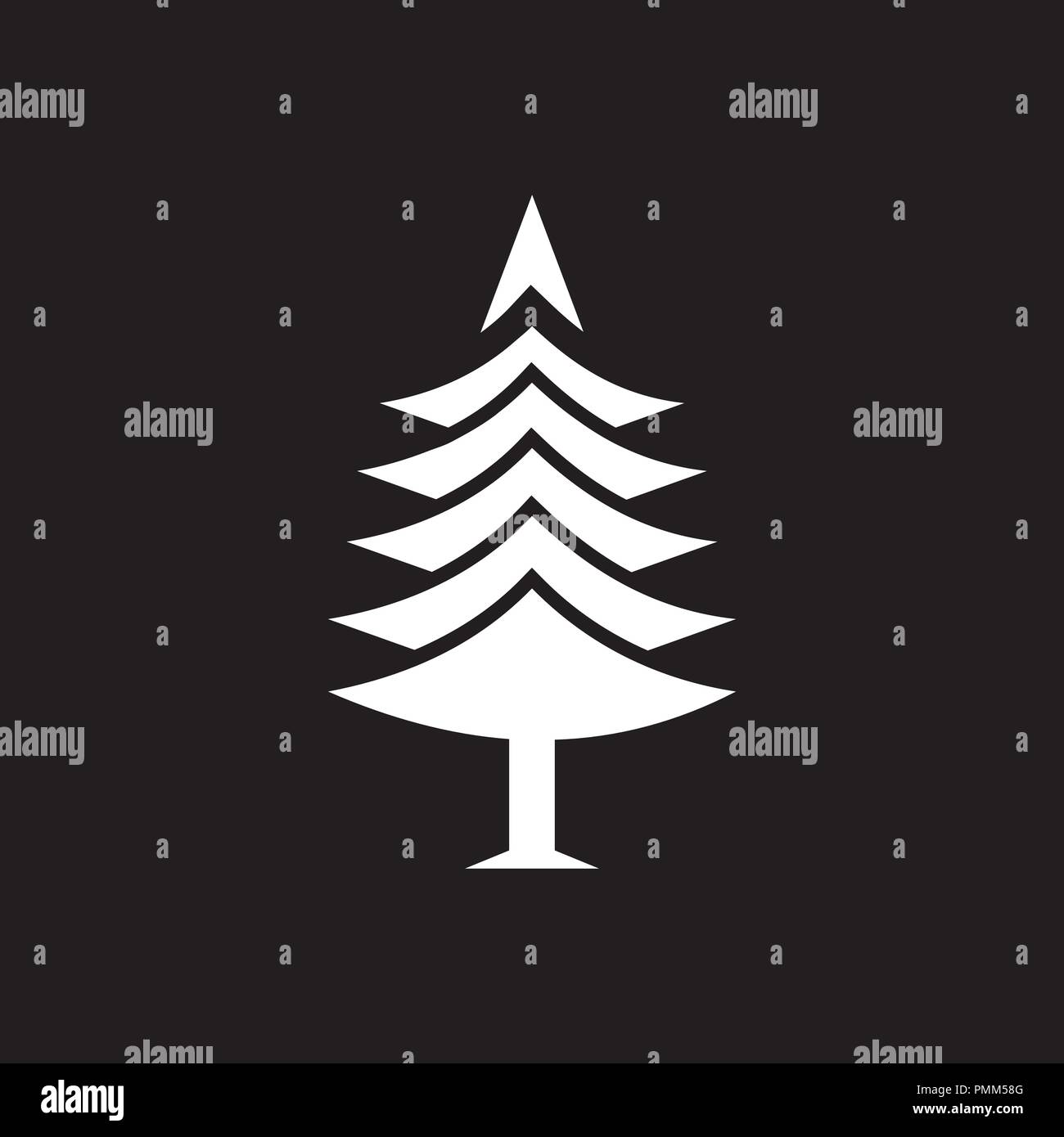 Christmas trees icon, vector simple design - vector white Stock Vector ...
