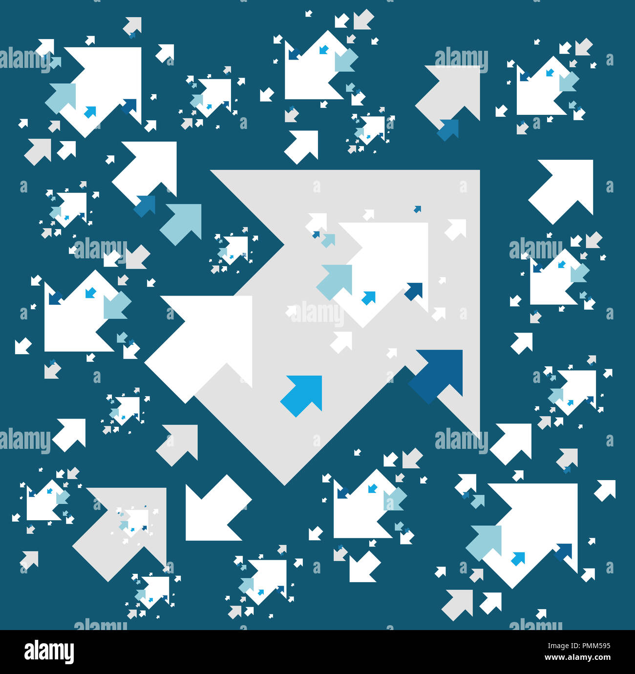 Arrows going in the same direction Background illustration. isolated ...