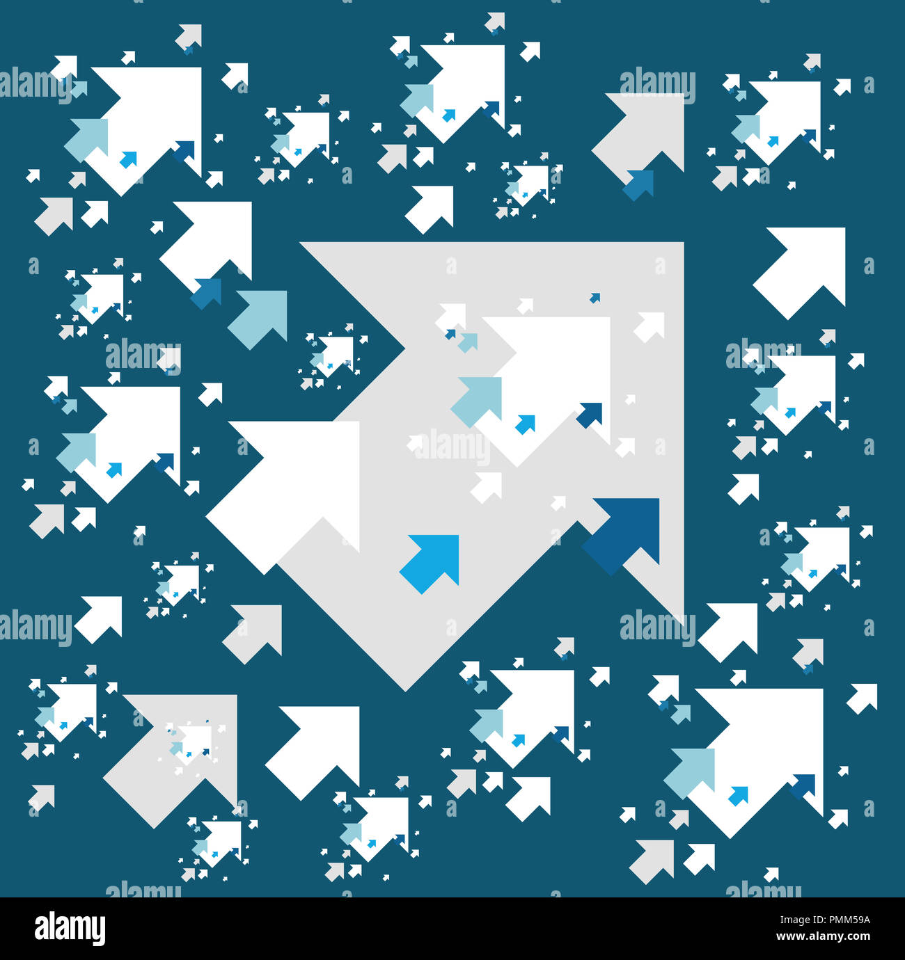 Arrows going in the same direction Background illustration. isolated ...