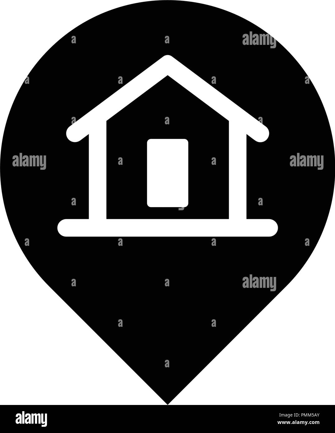 Real estate house logo as map pin concept black Stock Vector Image ...