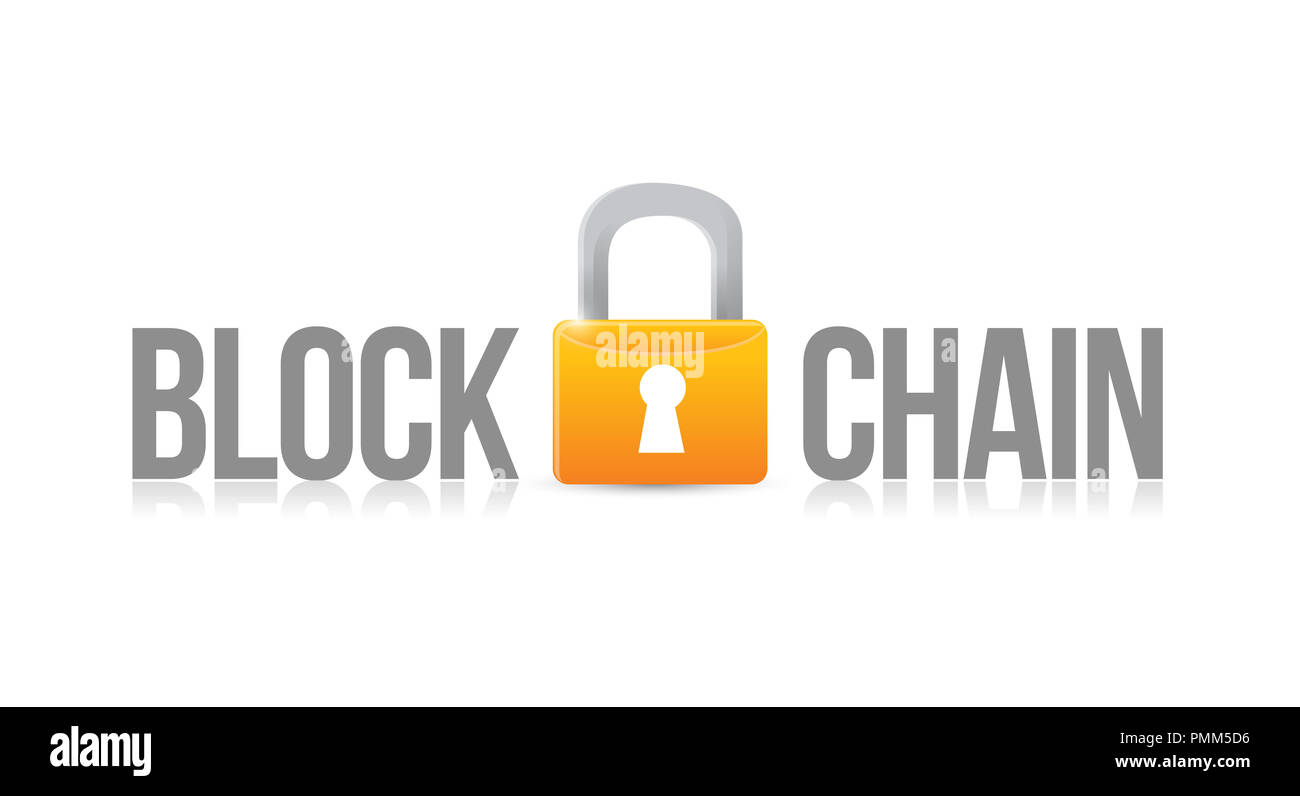 block chain and lock design graphic. Vector Illustration. isolated over ...