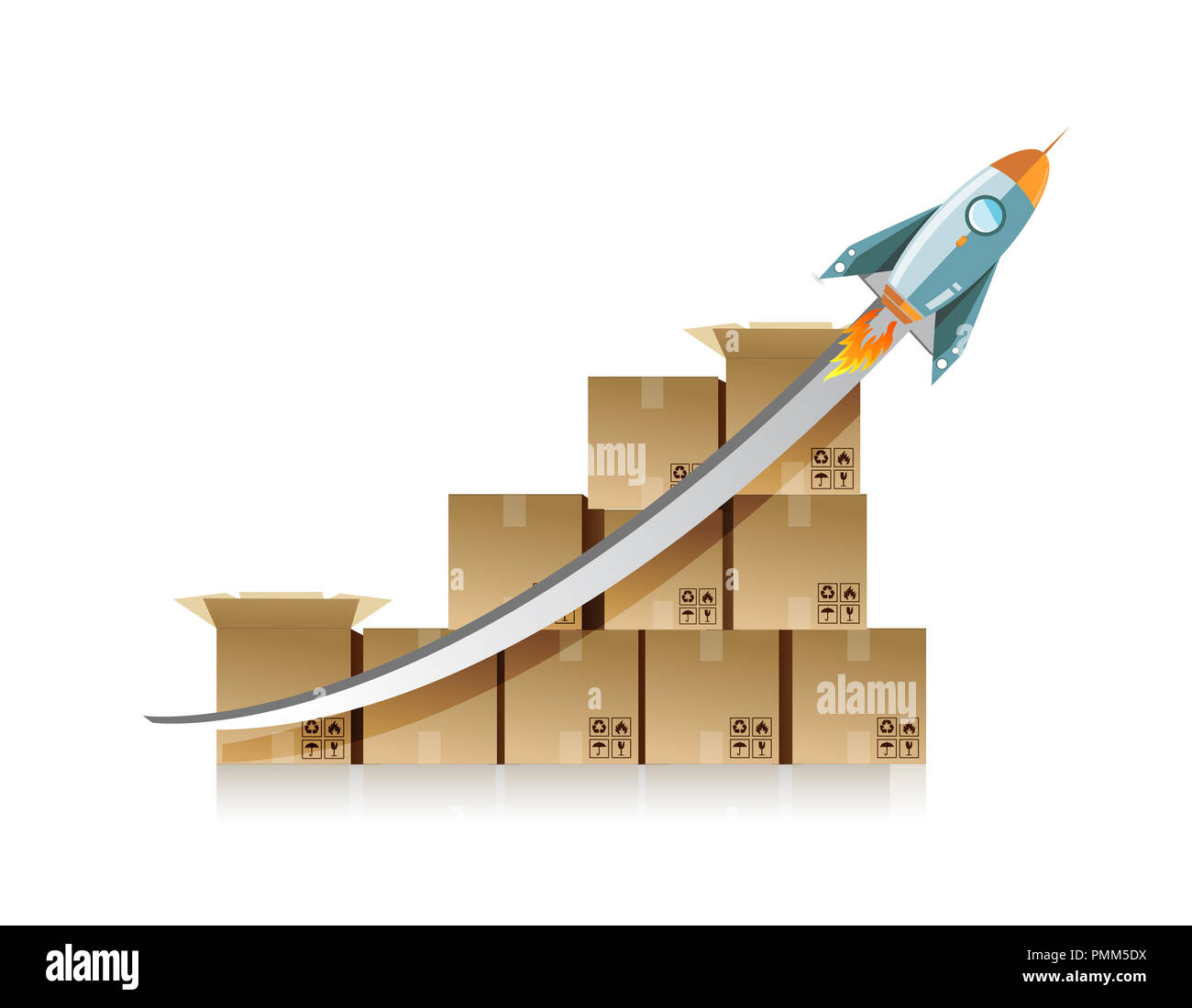 shipping delivery illustration. isolated over a white background Stock ...