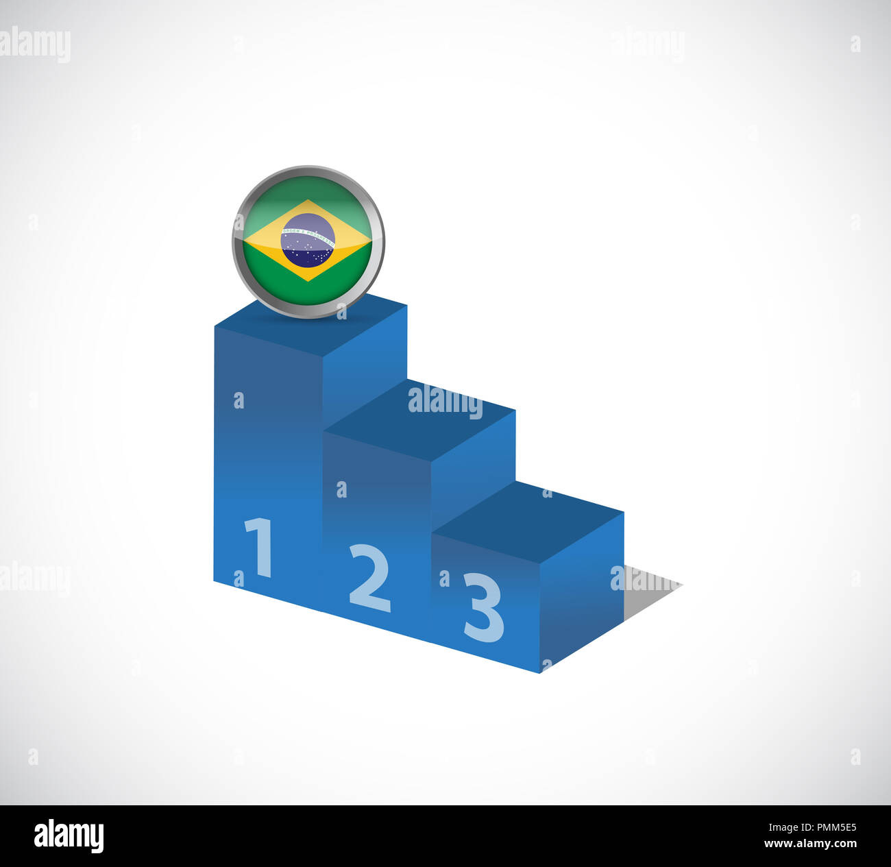 brazil on top of the leader podium. bussiness concept illustration ...