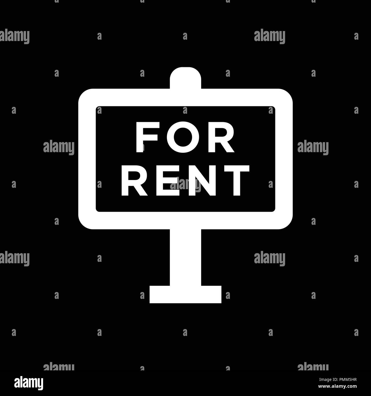 Vector for rent sign icon white Stock Vector Image & Art - Alamy