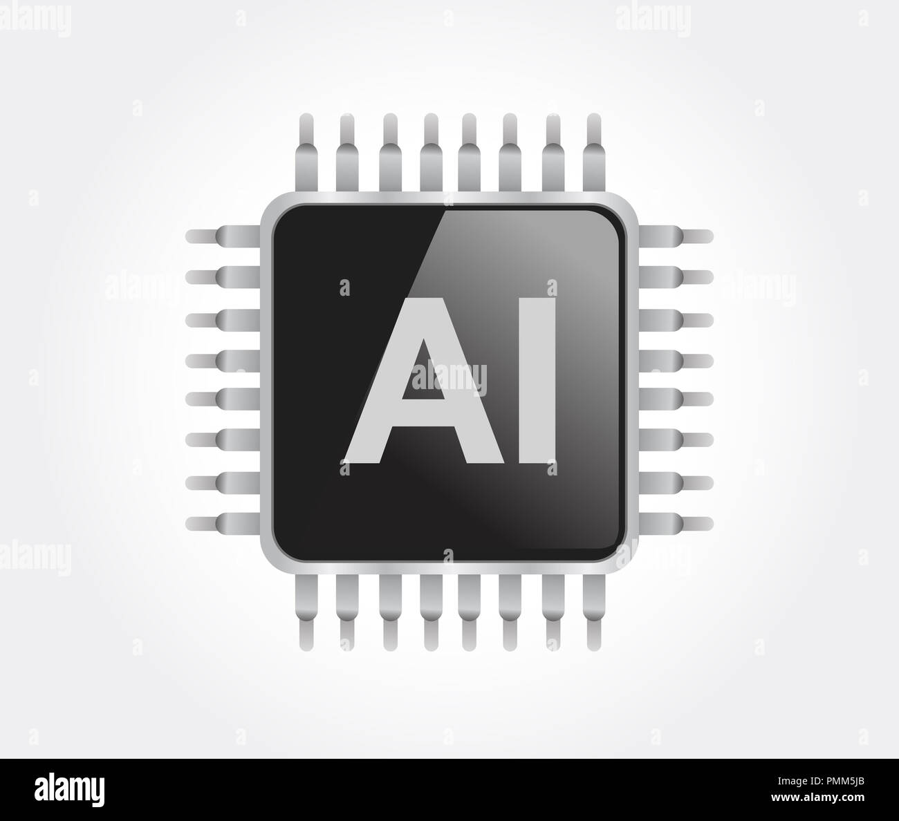 ai processor design graphic. Vector Illustration. isolated over white ...