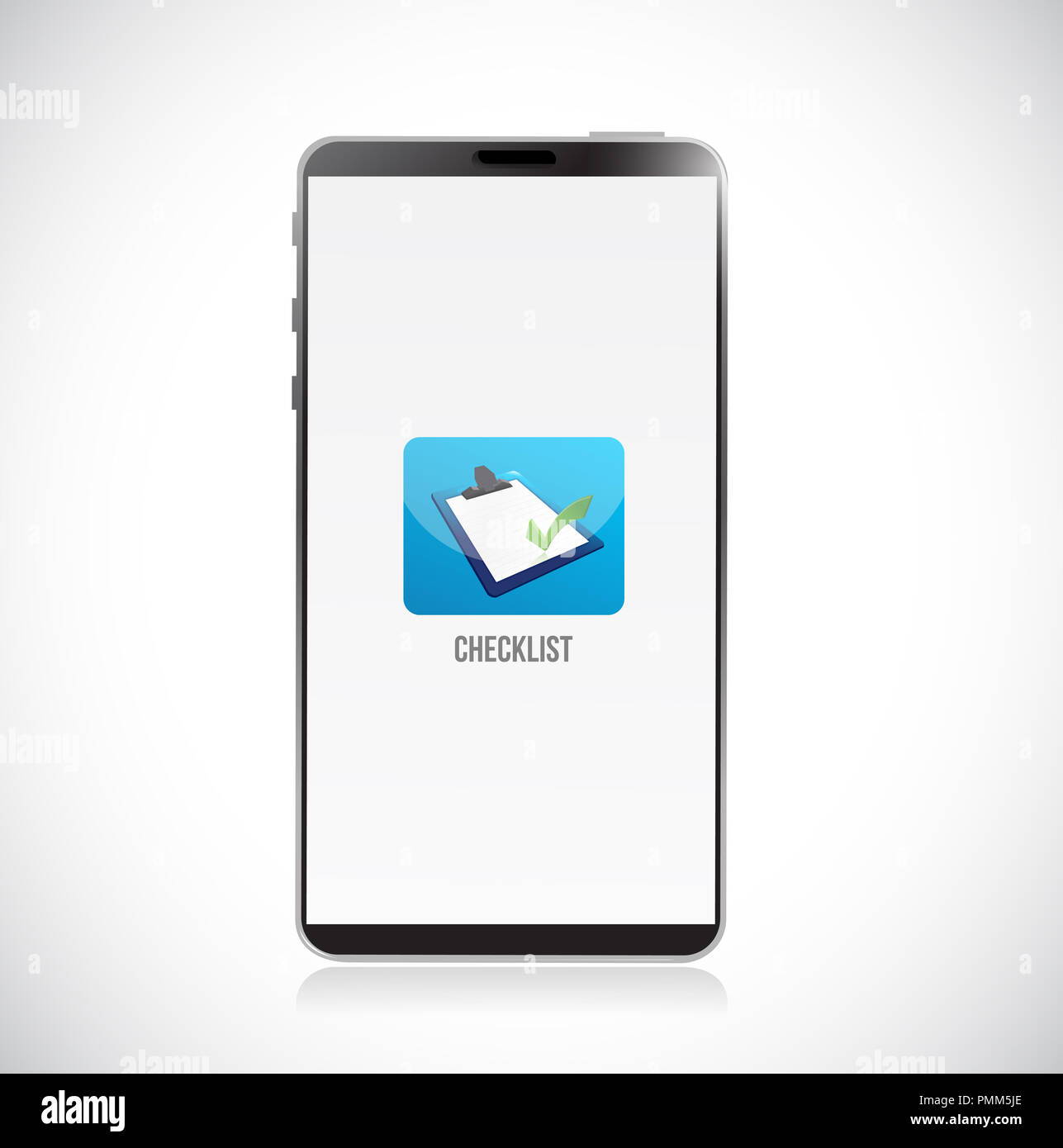 checklist app icon on smartphone. Vector Illustration. isolated over ...
