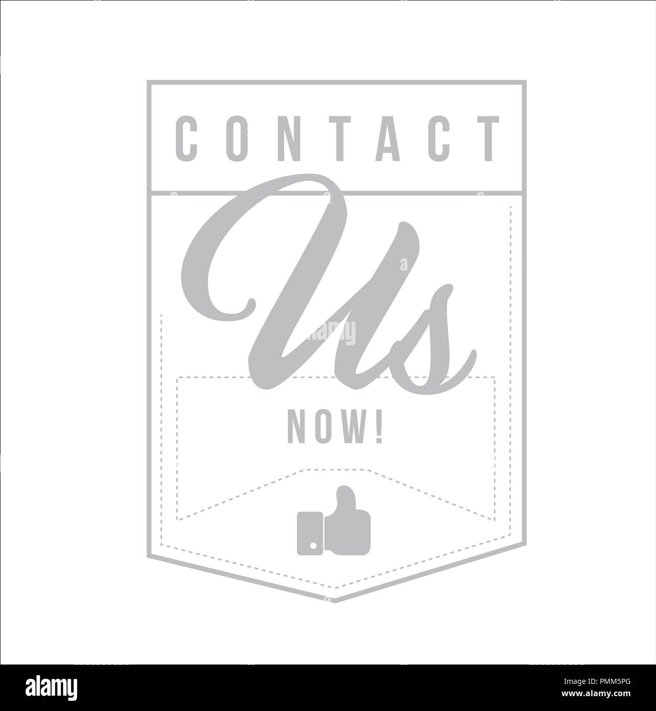 Contact us now Modern stamp message design isolated over a white ...