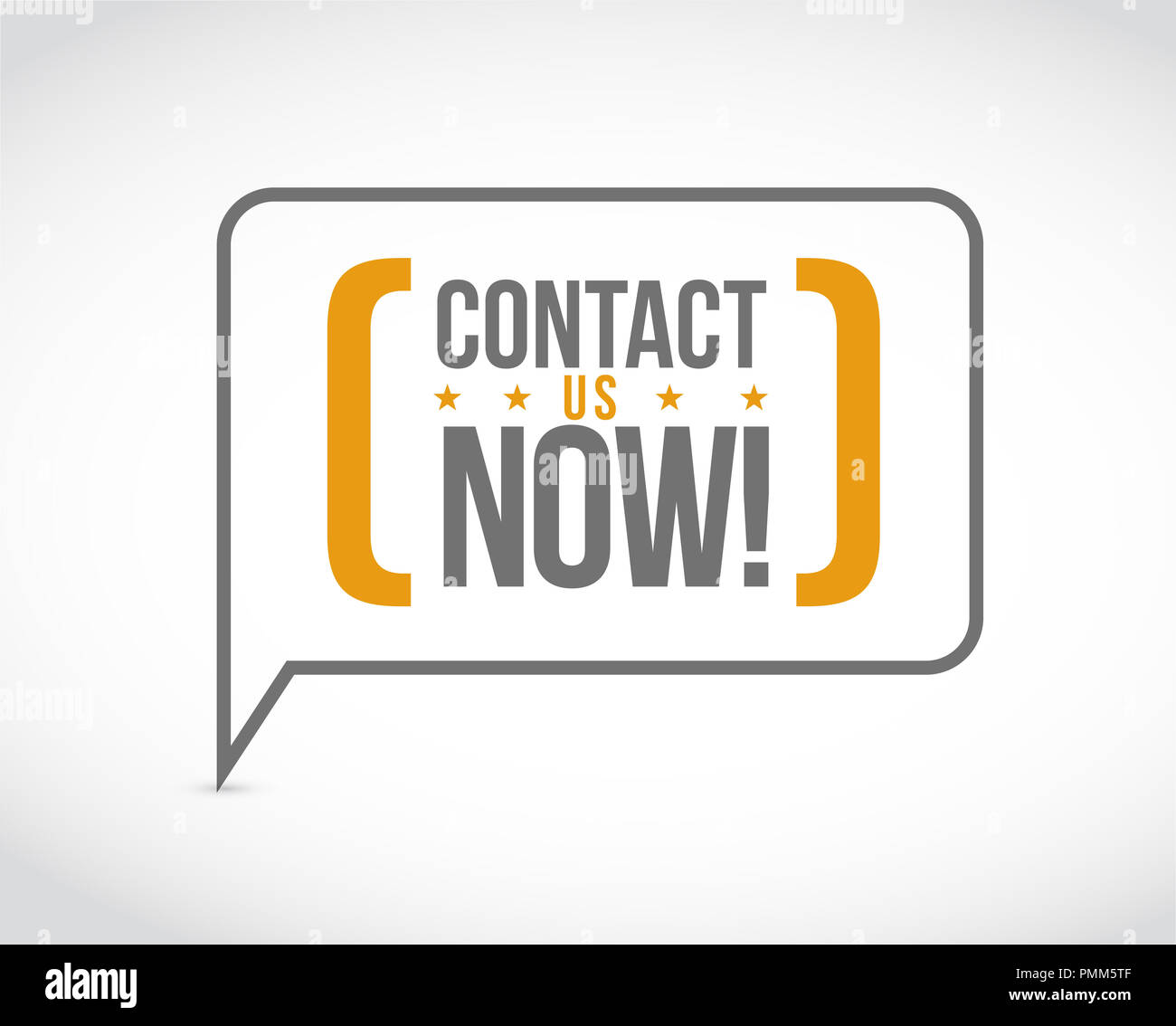 Contact us now message bubble isolated over a white background Stock ...