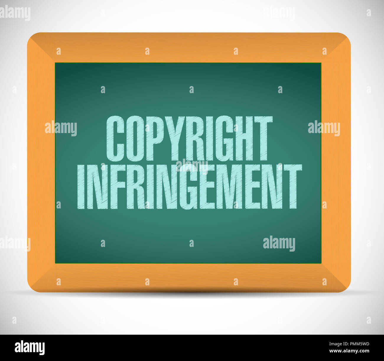 copyright infringement chalkboard illustration. isolated over a white ...
